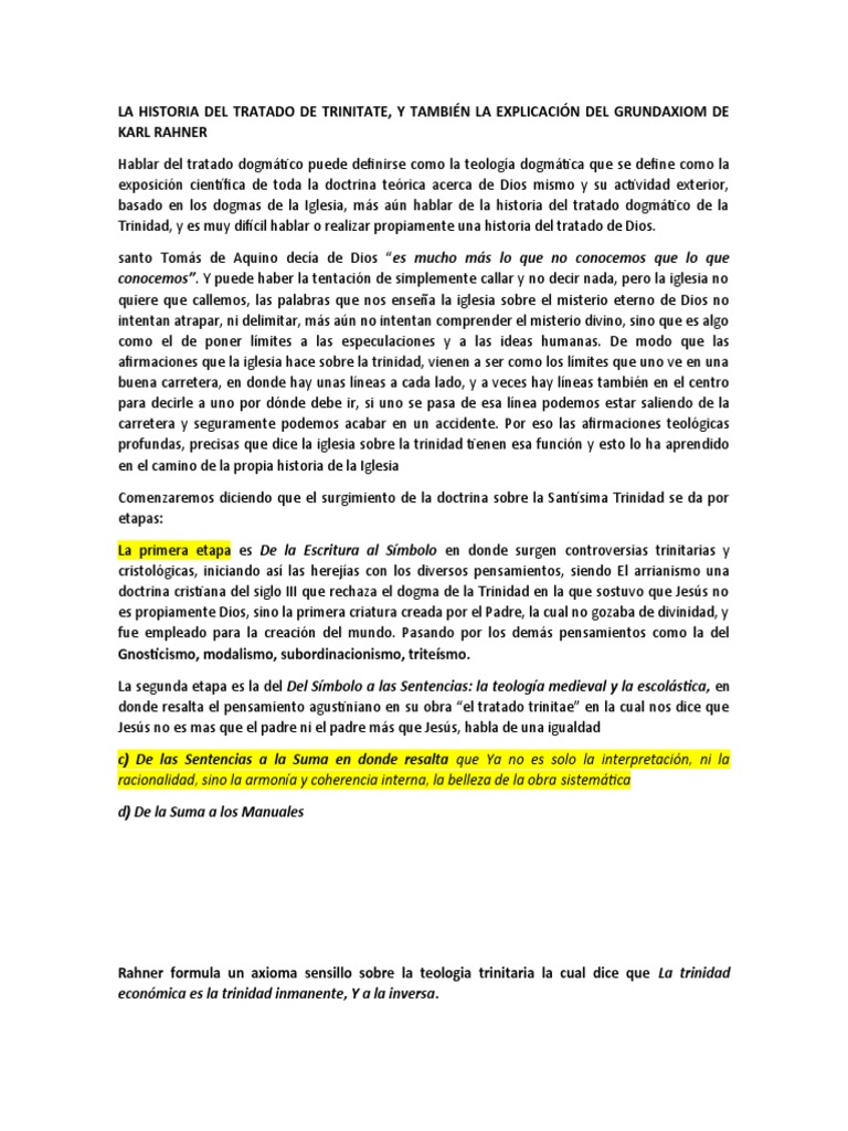 La historia del desarrollo de la doctrina de la Trinidad y la ...