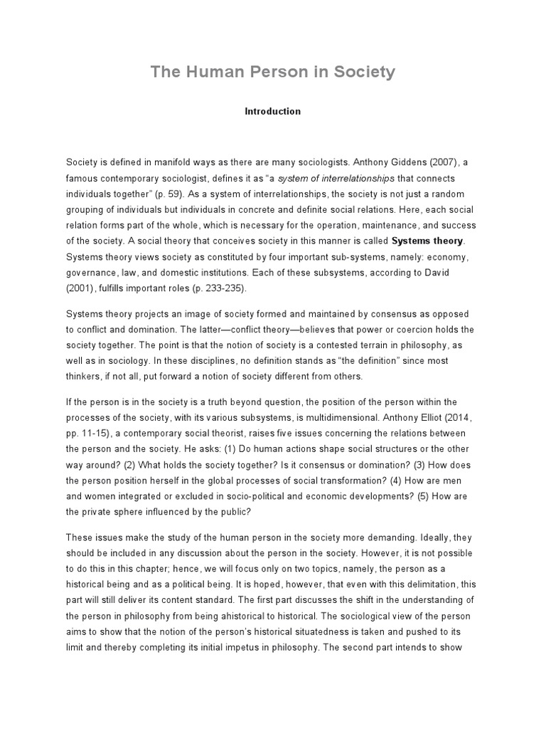 The Human Person in Society | PDF | Sociology | Reason
