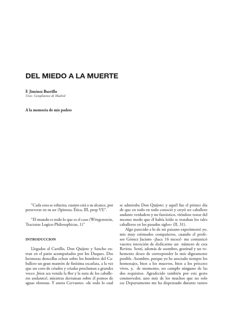 Miedo A La Muerte | PDF | Muerte | Arthur Schopenhauer