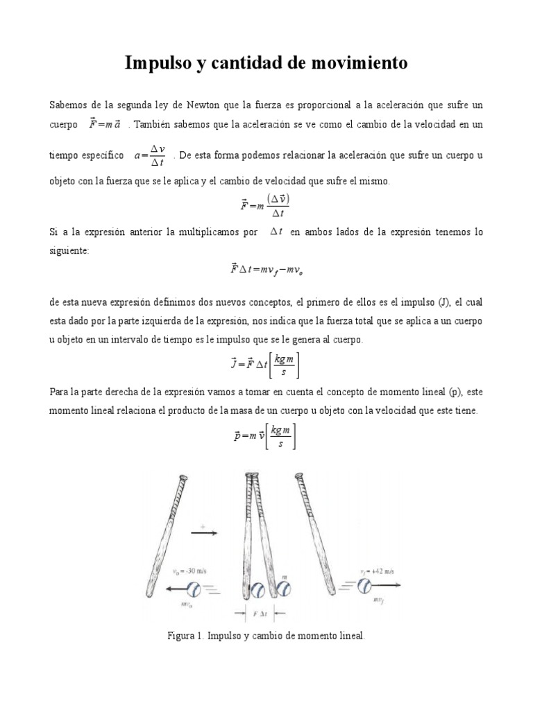 Impulso y Cantidad de Movimiento | PDF | Impulso | Aceleración