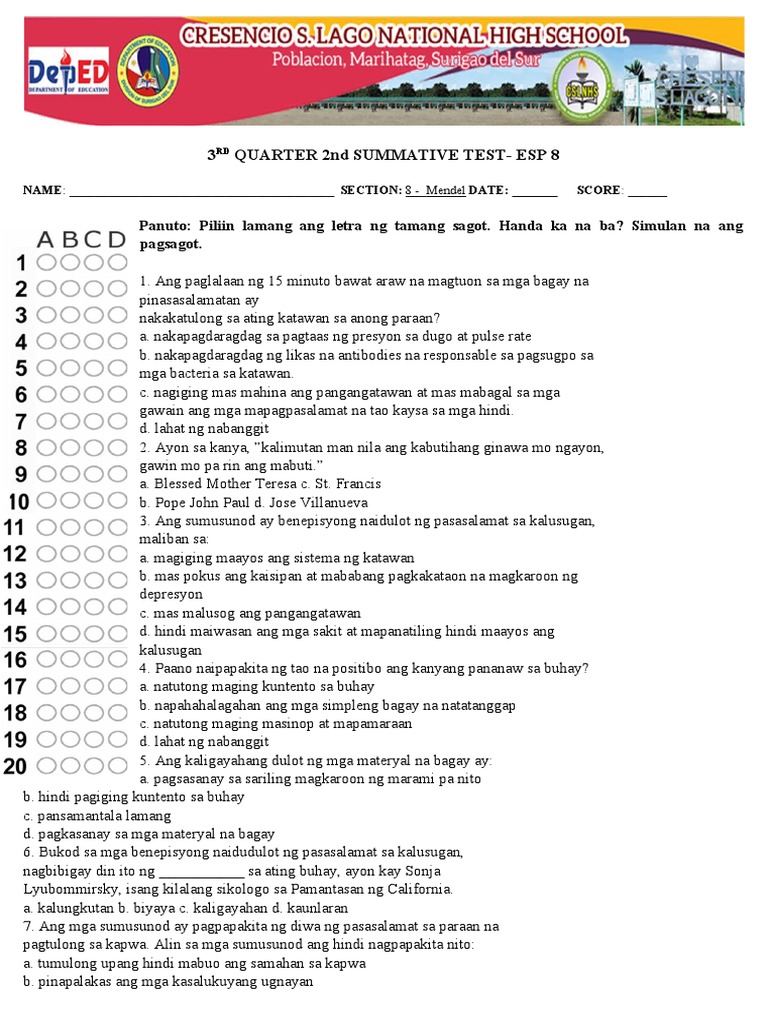 3RD Summative 3RD Quater | PDF