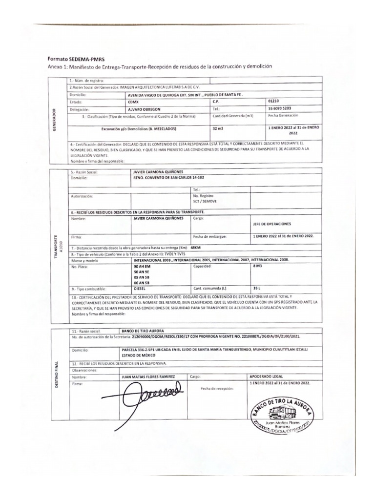 Formato SEDEMA-PMRS | PDF