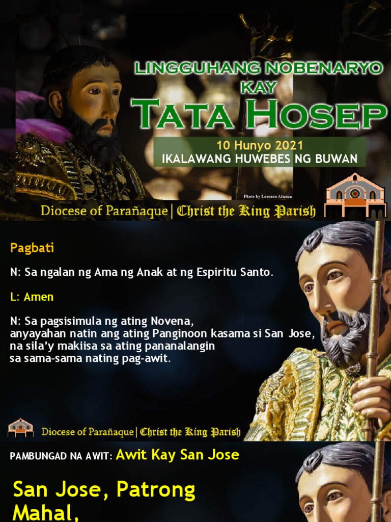 Lingguhang Nobenaryo Kay Tata Hosep Ikalawang Huwebes NG Buwan | PDF
