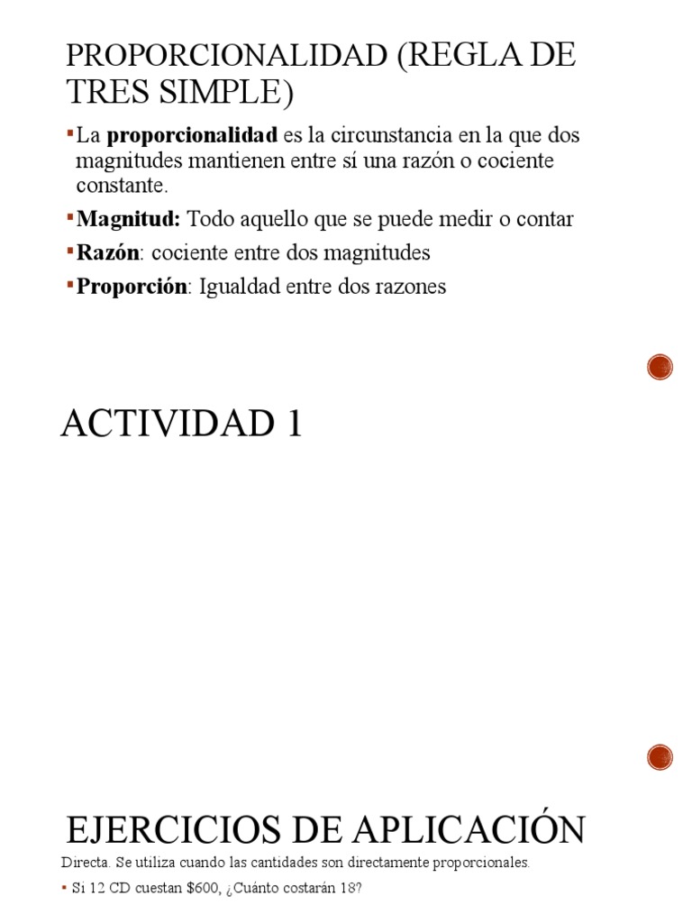 Proporcionalidad (Regla de Tres Simple) | PDF