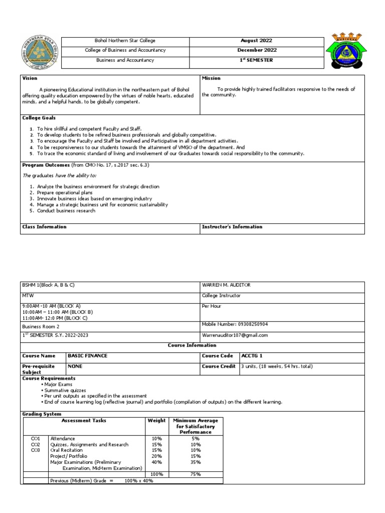 FAR SYLLABUS Final | PDF | Accounting | Online And Offline
