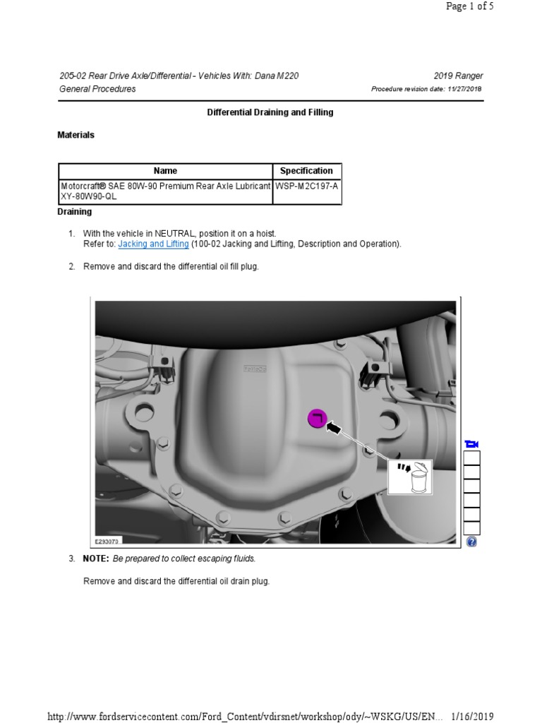 205-02 Rear Drive Axle and Differential - General Procedures ...