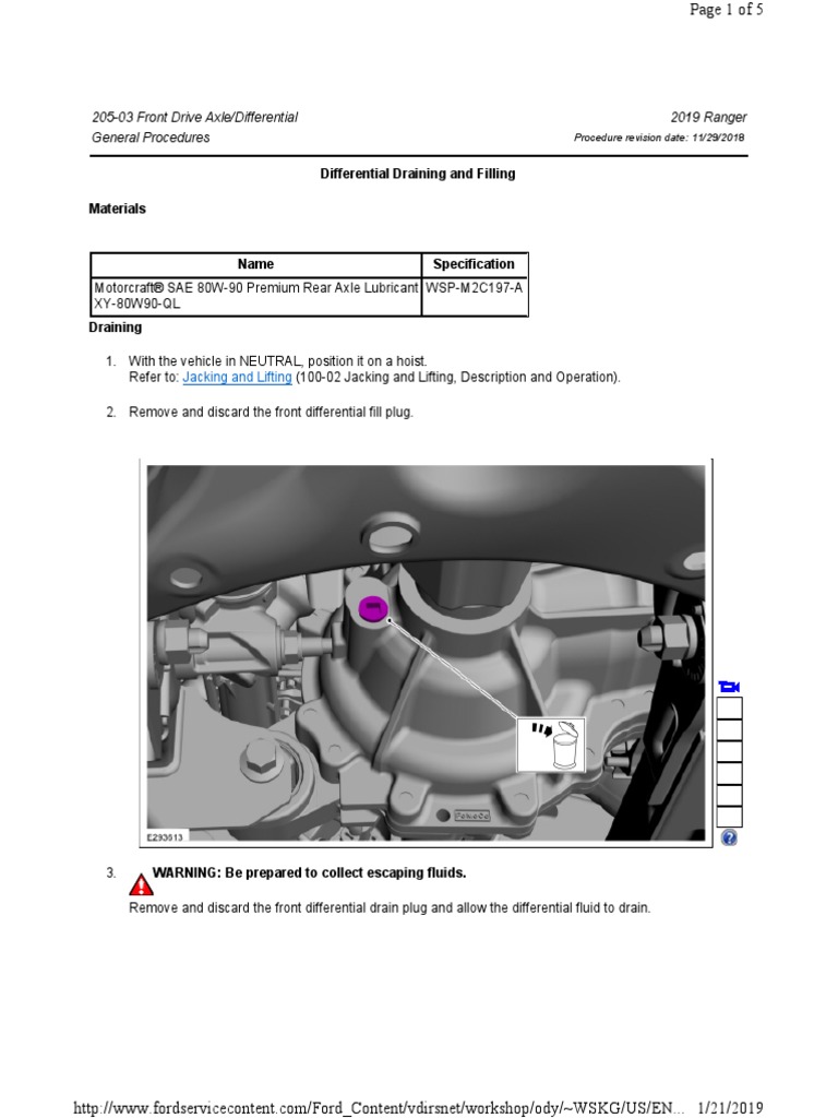 205-03 Front Drive Axle and Differential - General Procedures ...