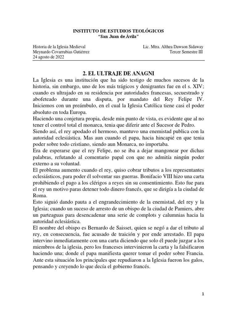 Atentado de Anagni | PDF