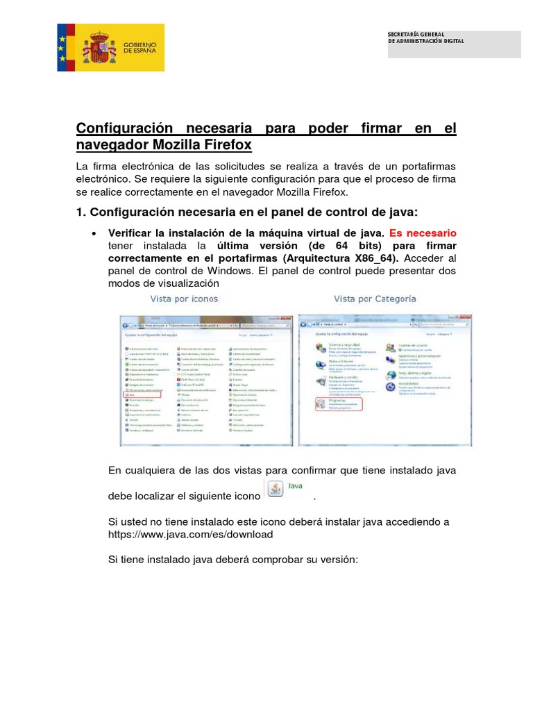 Configuracion Firefox | PDF | explorador de Internet | Java (lenguaje de programación)
