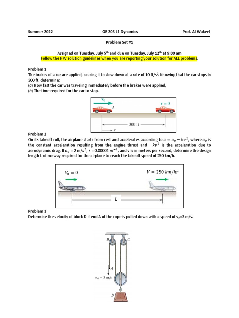 Engineering Dynamics Problems | PDF