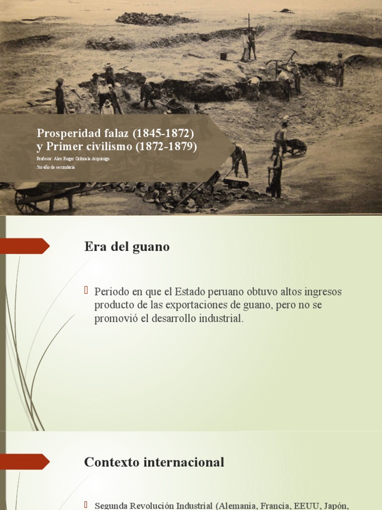Prosperidad Falaz (1845-1872) y Primer Civilismo | PDF | Perú | América ...