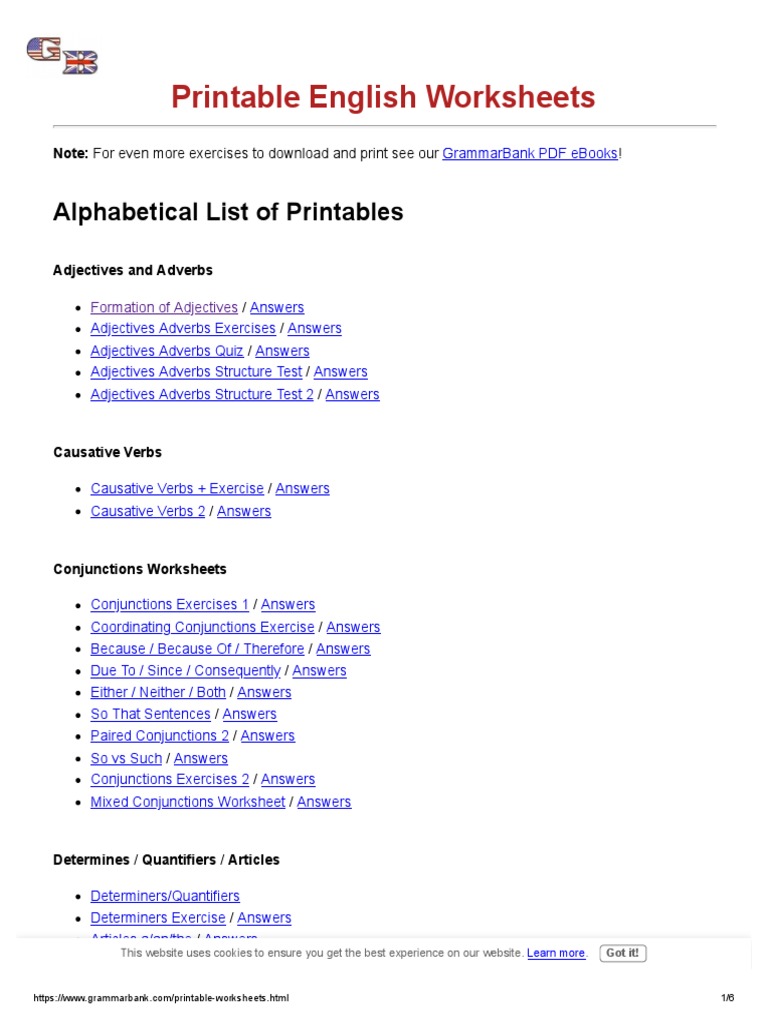 Printable English Worksheets For Teachers | PDF | Verb | Grammatical Tense