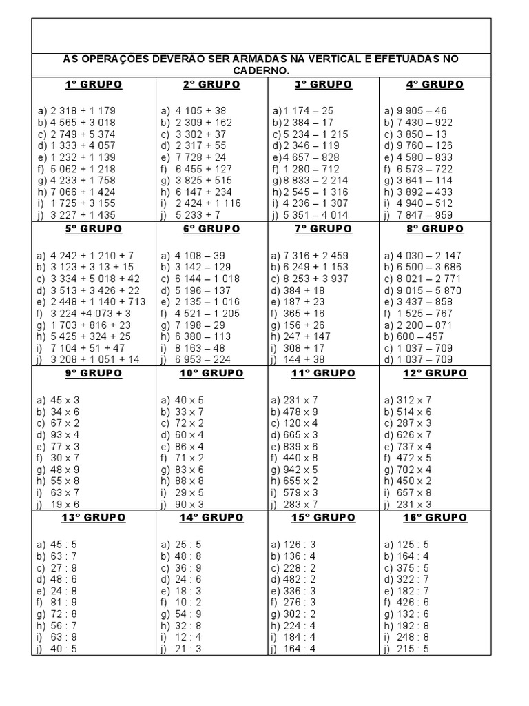 14 Fatos e Operações | PDF