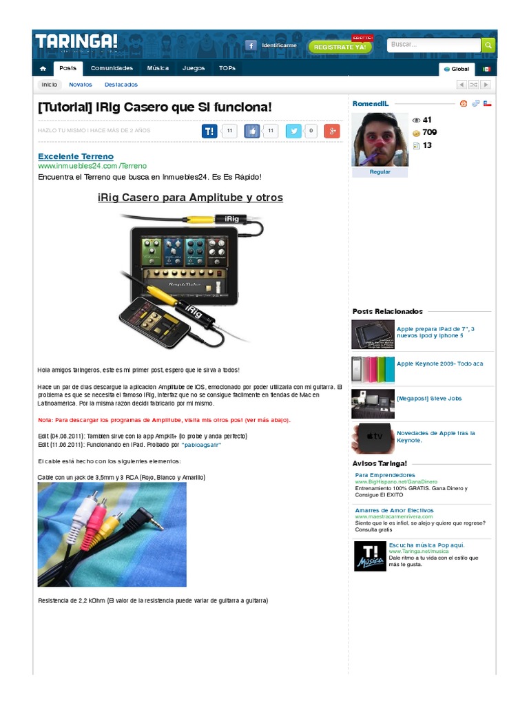 Tutorial de iRig Casero Funcional | PDF | Apple Inc. | Ios