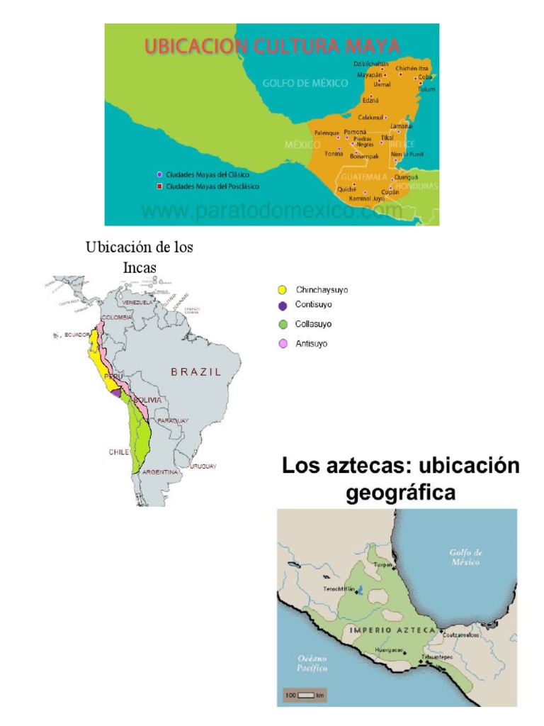 Ubicaciones de Los Mayas Aztecas e Incas | PDF