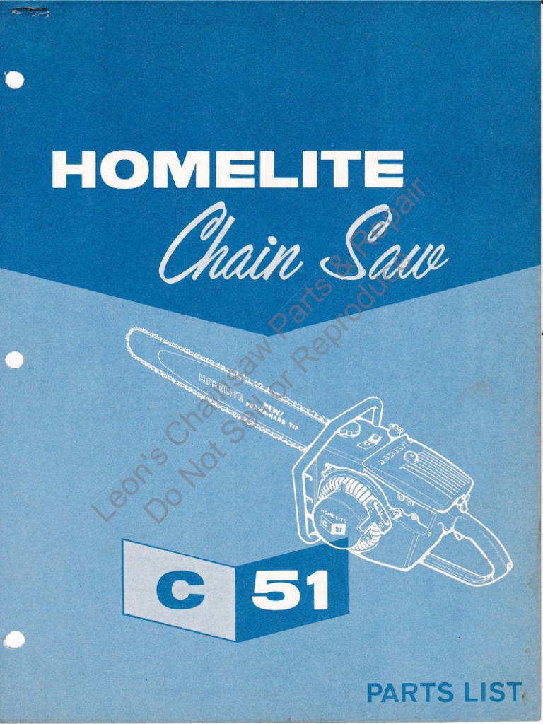 Homelite c-51 Chainsaw Ipl 1970 112345 | PDF