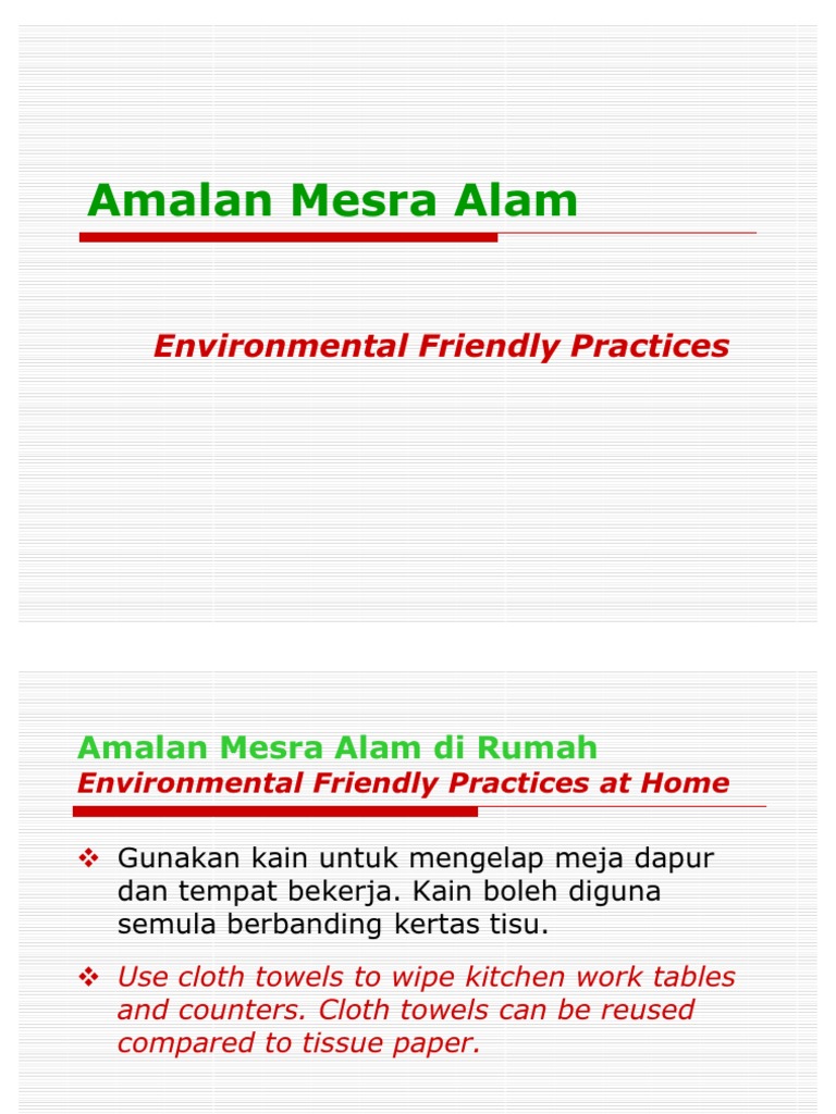 11 Tajuk 5 - Amalan Mesra Alam | PDF