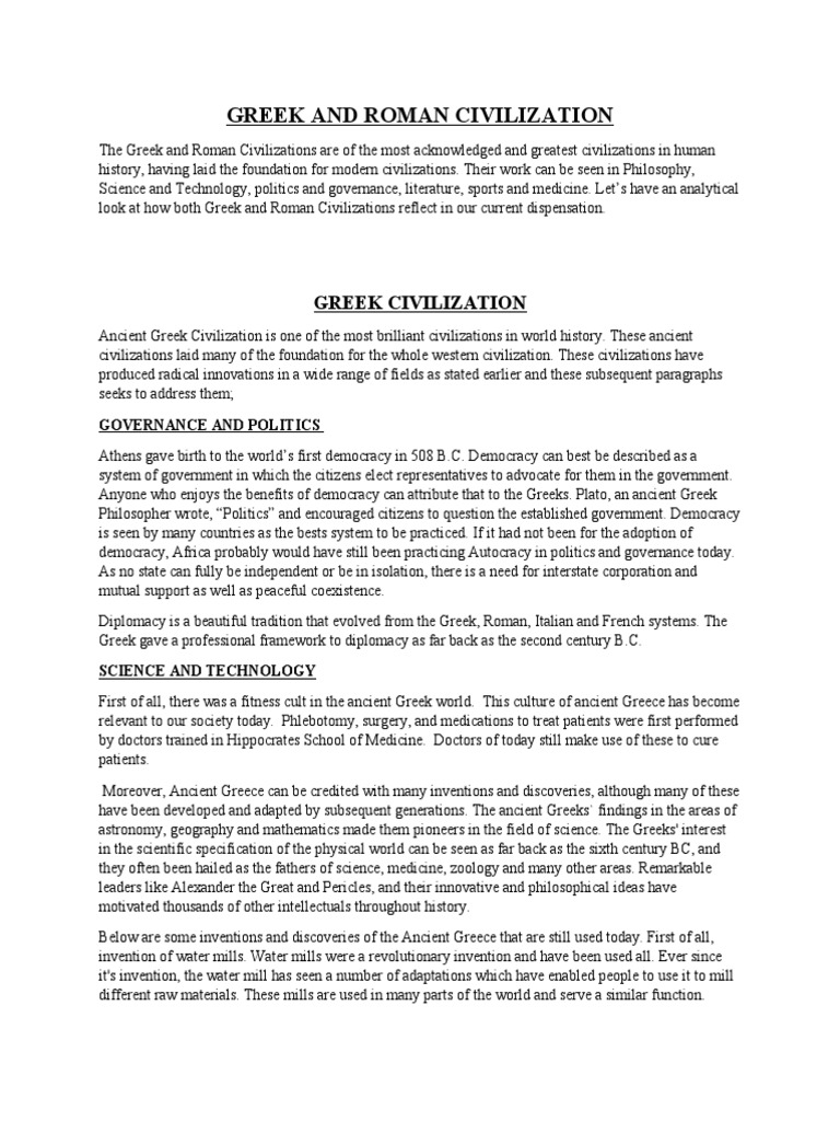 Greek & Roman Influence Today | PDF | Ancient Greece | Science