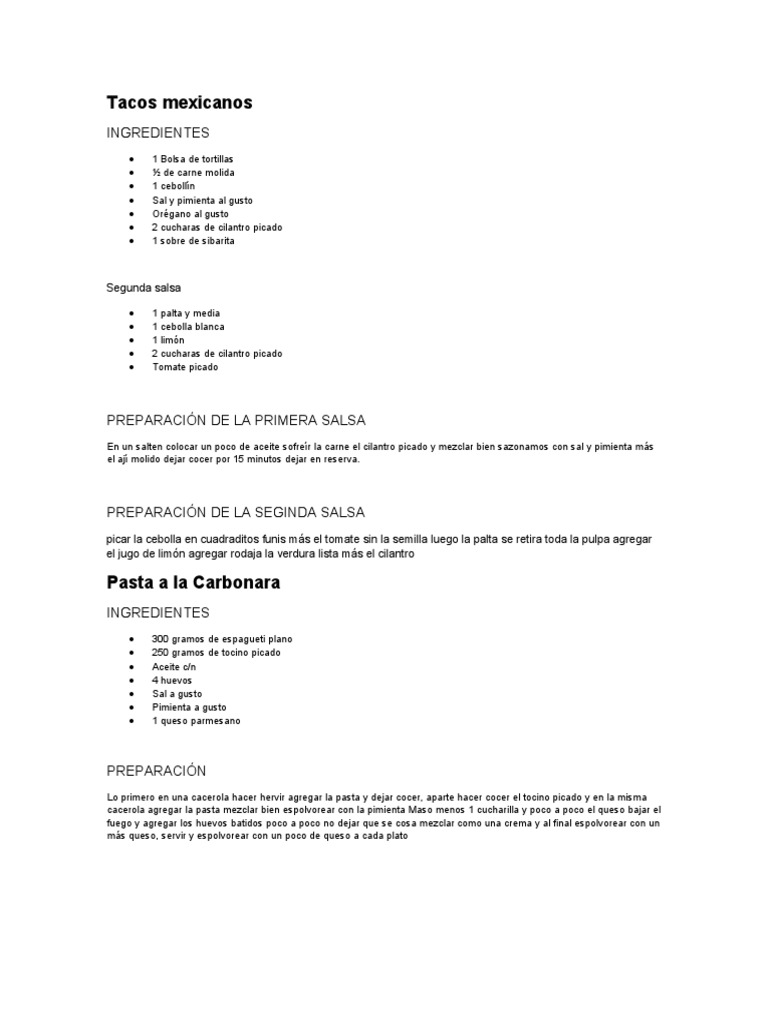 Tacos Mexicanos | PDF | Salsa | Cilantro