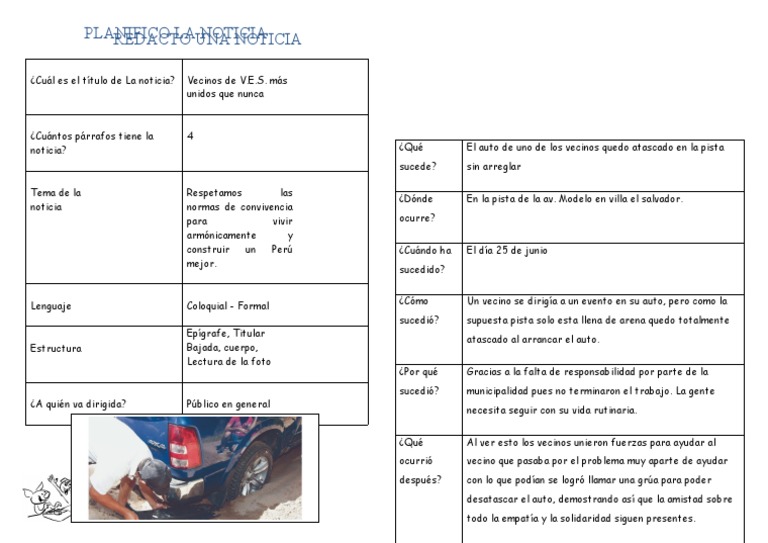 Ficha para Redactar Una Noticia | PDF