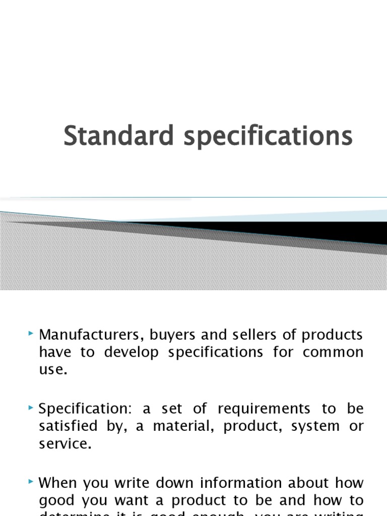 Understanding Standard Specifications | PDF | Specification (Technical ...