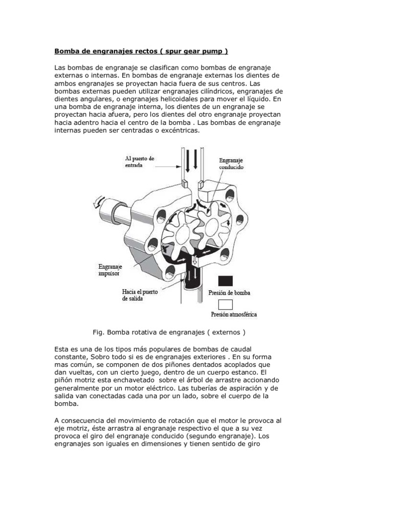 Bomba de Engranajes Rectos | PDF | Engranaje | Bomba
