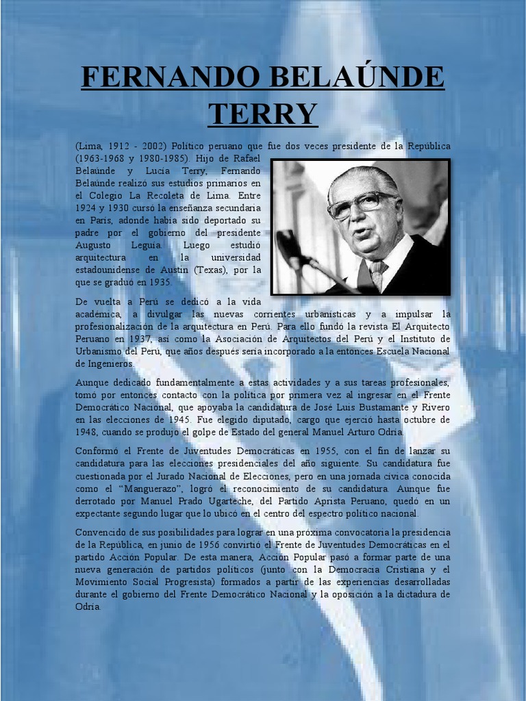 Fernando Belaúnde Terry: The Architect of Modern Peru