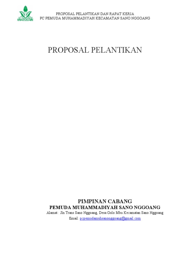 Proposal Pelantikan PCPM Sano Nggoang - 105232 | PDF