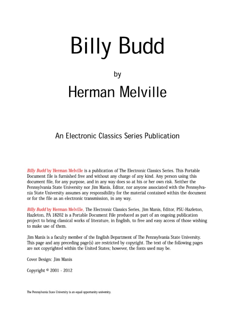 Melville's Repeated "Billy Budd" | PDF