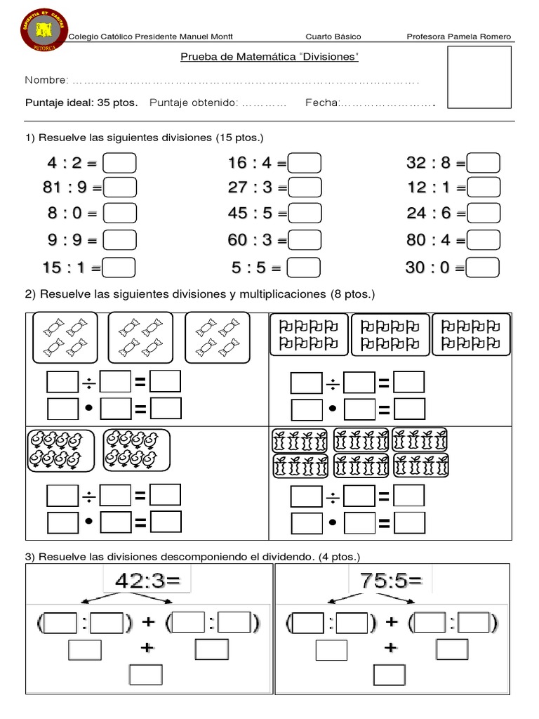 Prueba de Divisiones | PDF