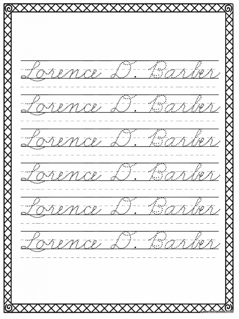Cursive Name Tracing Worksheet-0585-9C41-B18D | PDF