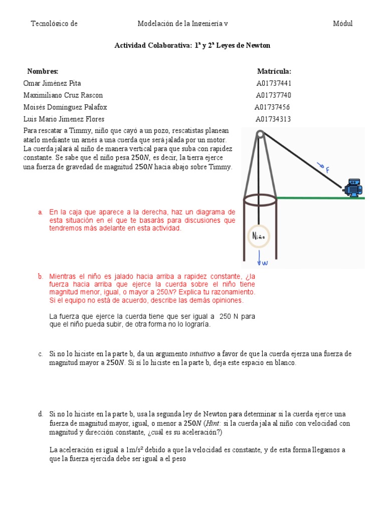 Actividad Colaborativa - 1a y 2a Leyes de Newton | Descargar gratis PDF ...