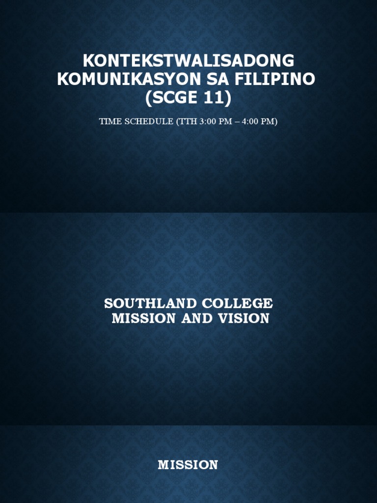 Kontekstwalisadong Komunikasyon sa Filipino | PDF | Communication ...
