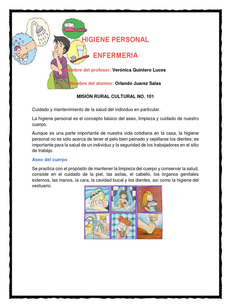 Importancia de la Higiene Personal | PDF | Higiene oral | Higiene