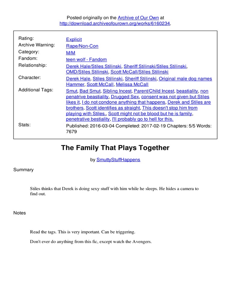 The Family That Plays Together | PDF