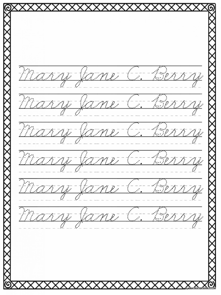 Cursive Name Tracing Worksheet-348A-C6B7-D9D6 | PDF