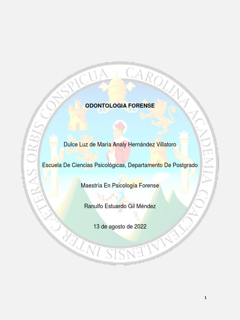 Dulce Luz de Maria Analy Hernandez Villatoro 201611452 | PDF | Odontología | Jurisprudencia médica