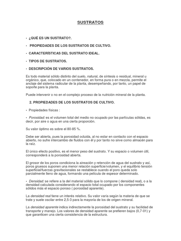 SUSTRATOS | PDF | Descomposición | Agua