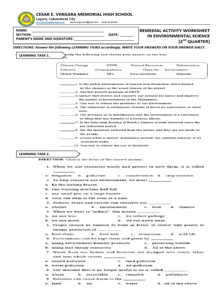 Envi Science 7 Remedial QTR2 | PDF