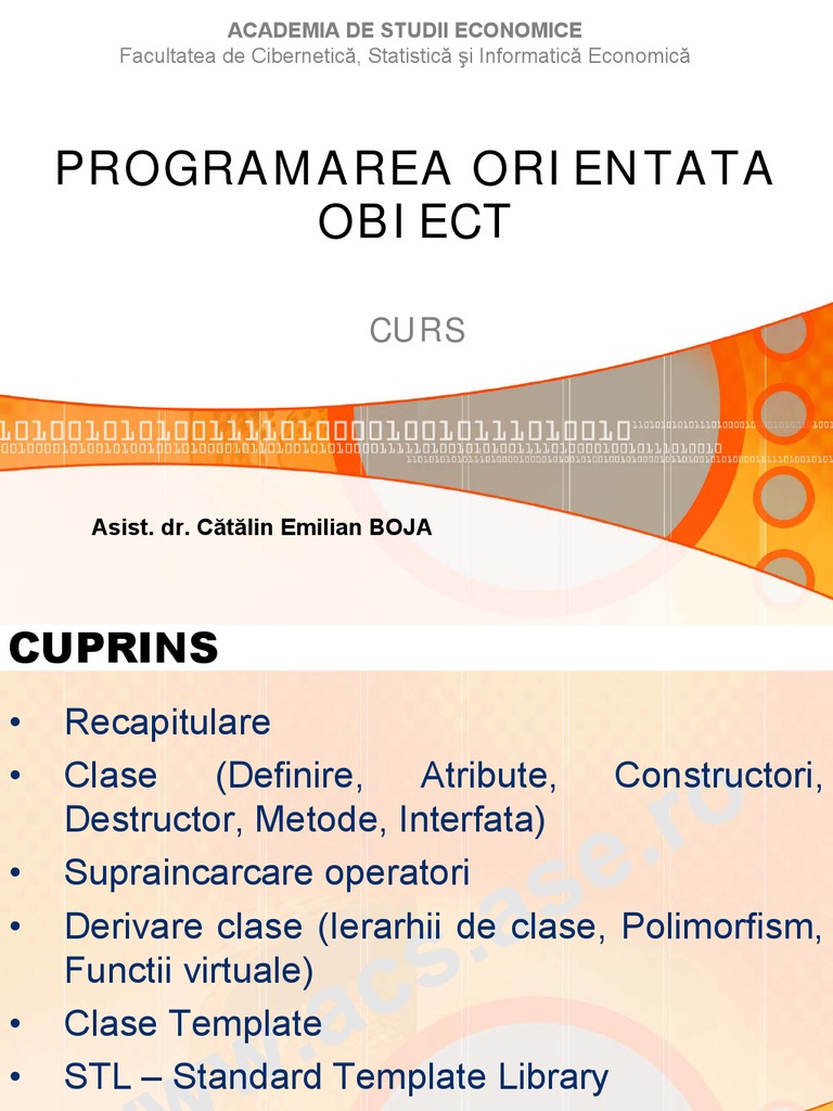 Curs POO Prof. Catalin Boja (Full) | PDF