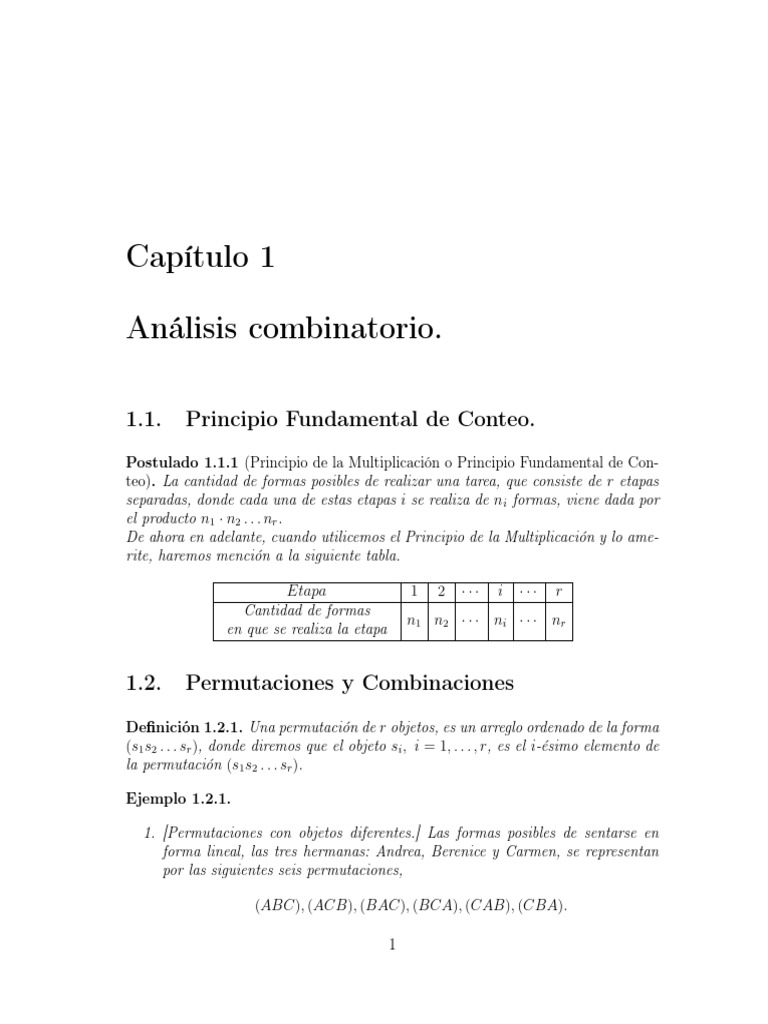 Combinatoria | PDF | Permutación | Combinatoria
