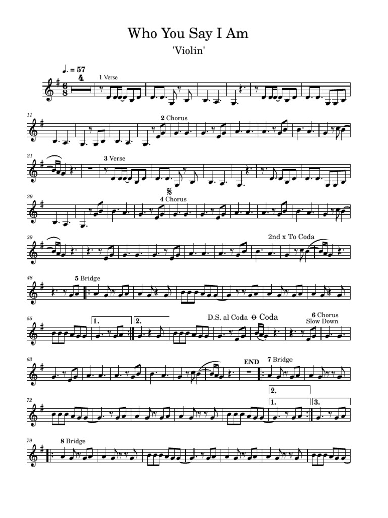 Who You Say I Am PDF | Download Free PDF | Musical Forms | Musical Compositions