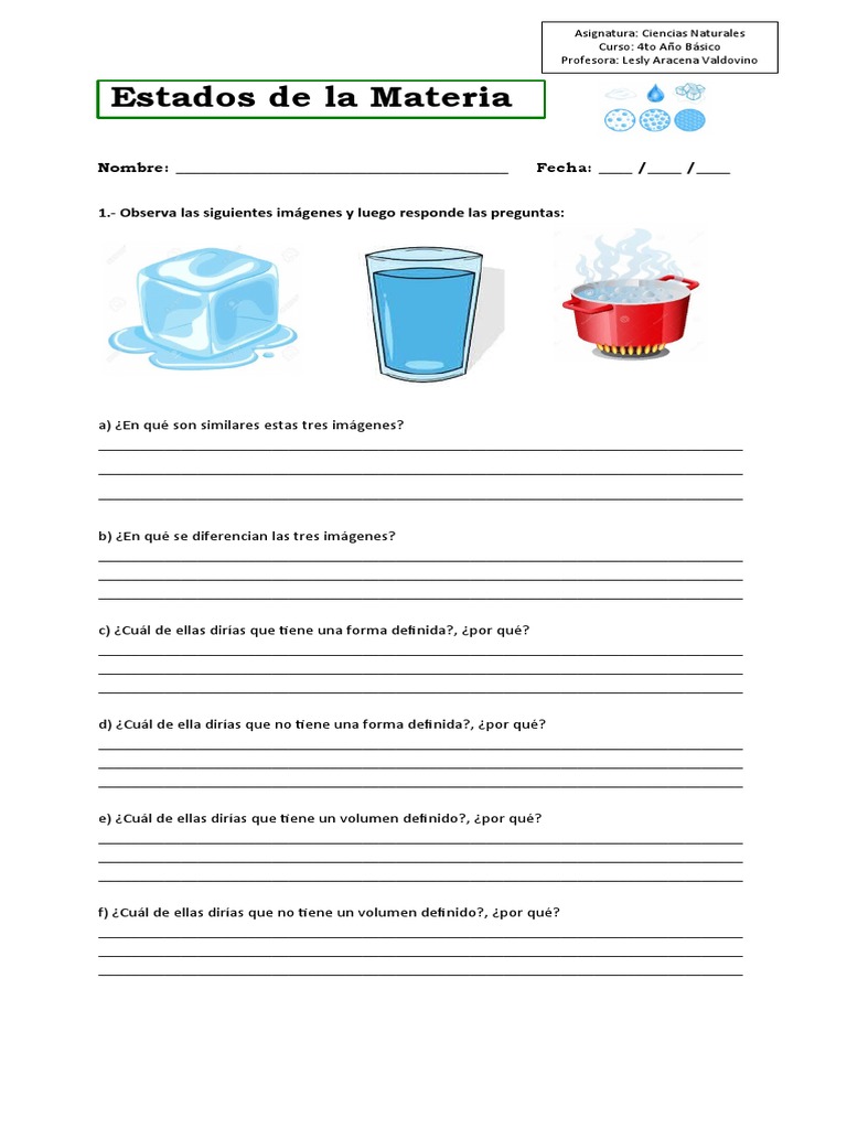 CIENCIAS Estados de La Materia | PDF | Importar | Gases