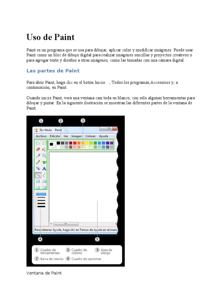 Herramientas y Uso de Paint | PDF | Point and Click | Ventana (informática)