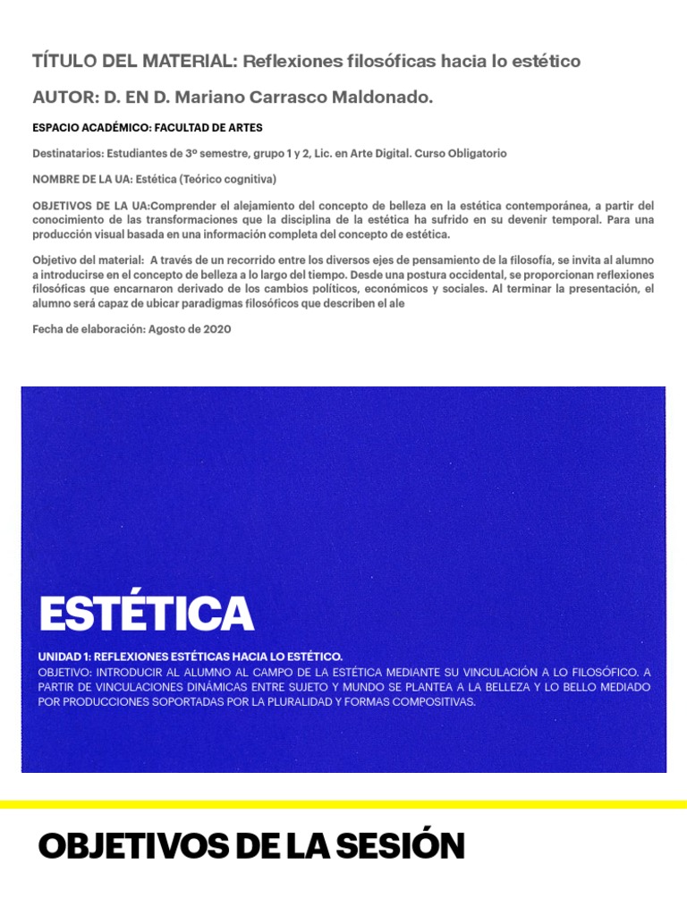 P 01 Estetica 2020B | PDF | Estética | Belleza