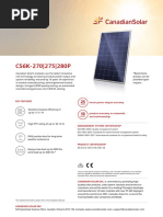 Canadian - Solar Datasheet CS6K 275W 280P | PDF | Fuse (Electrical ...
