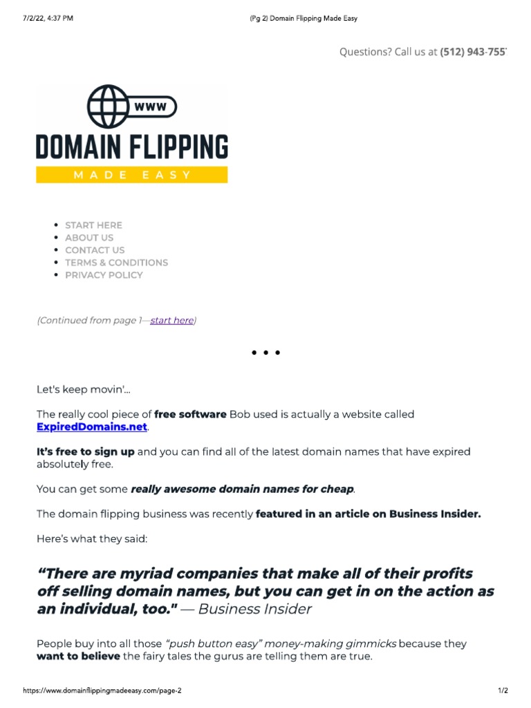Domain Flipping Made Easy 2 of 3 | PDF | Computers