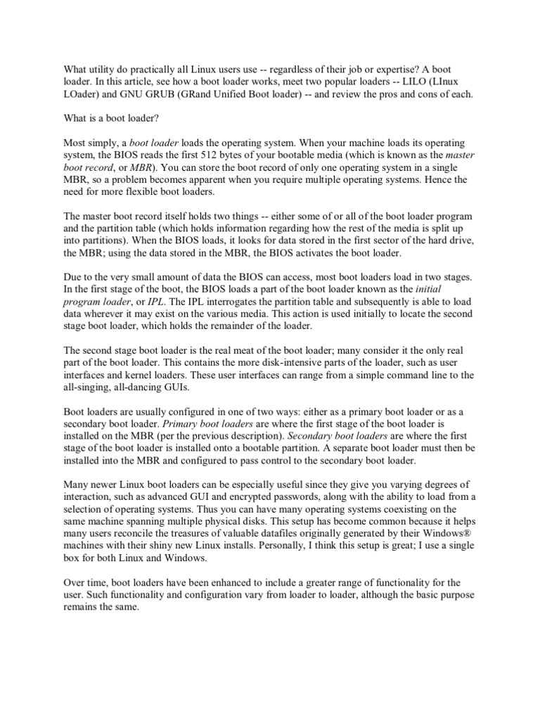 Lilo & Grub | PDF | Booting | Superuser