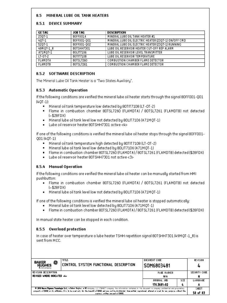 Functional Description - Mineral Lube Oil | PDF