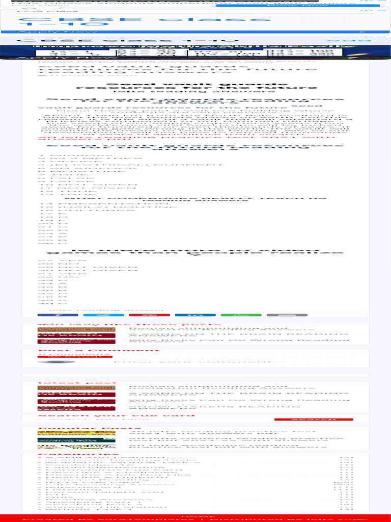 Seed Vault Guards Resources For The Future Reading Answers | PDF ...